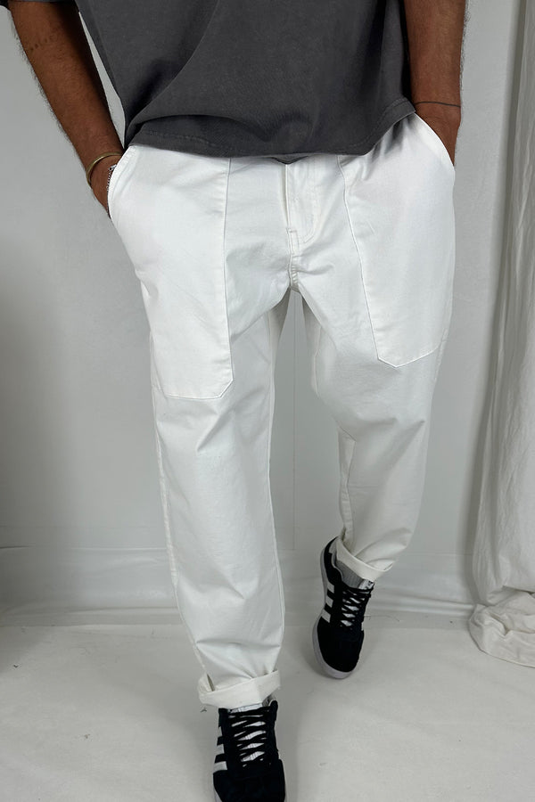 Damien Straight Pant Ivory - FINAL SALE