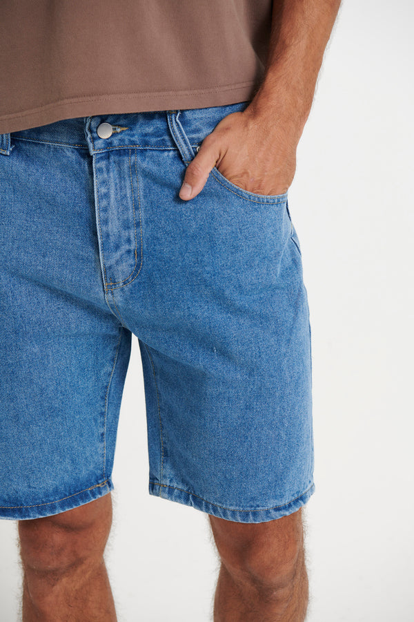 Andre Relaxed Denim Short Blue