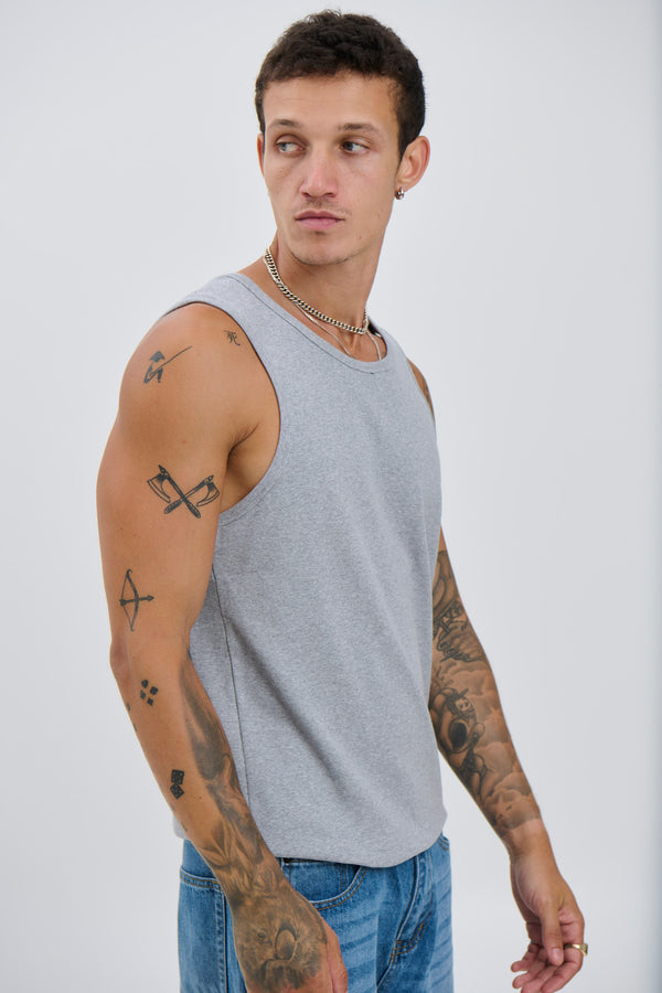 Declan Fitted Tank Grey