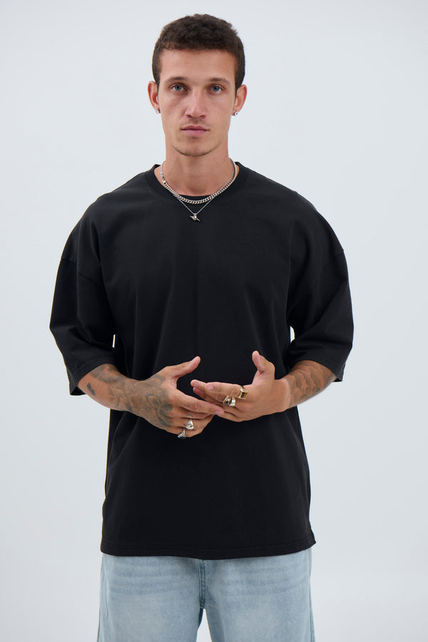 Joel Heavyweight Box Tee Black