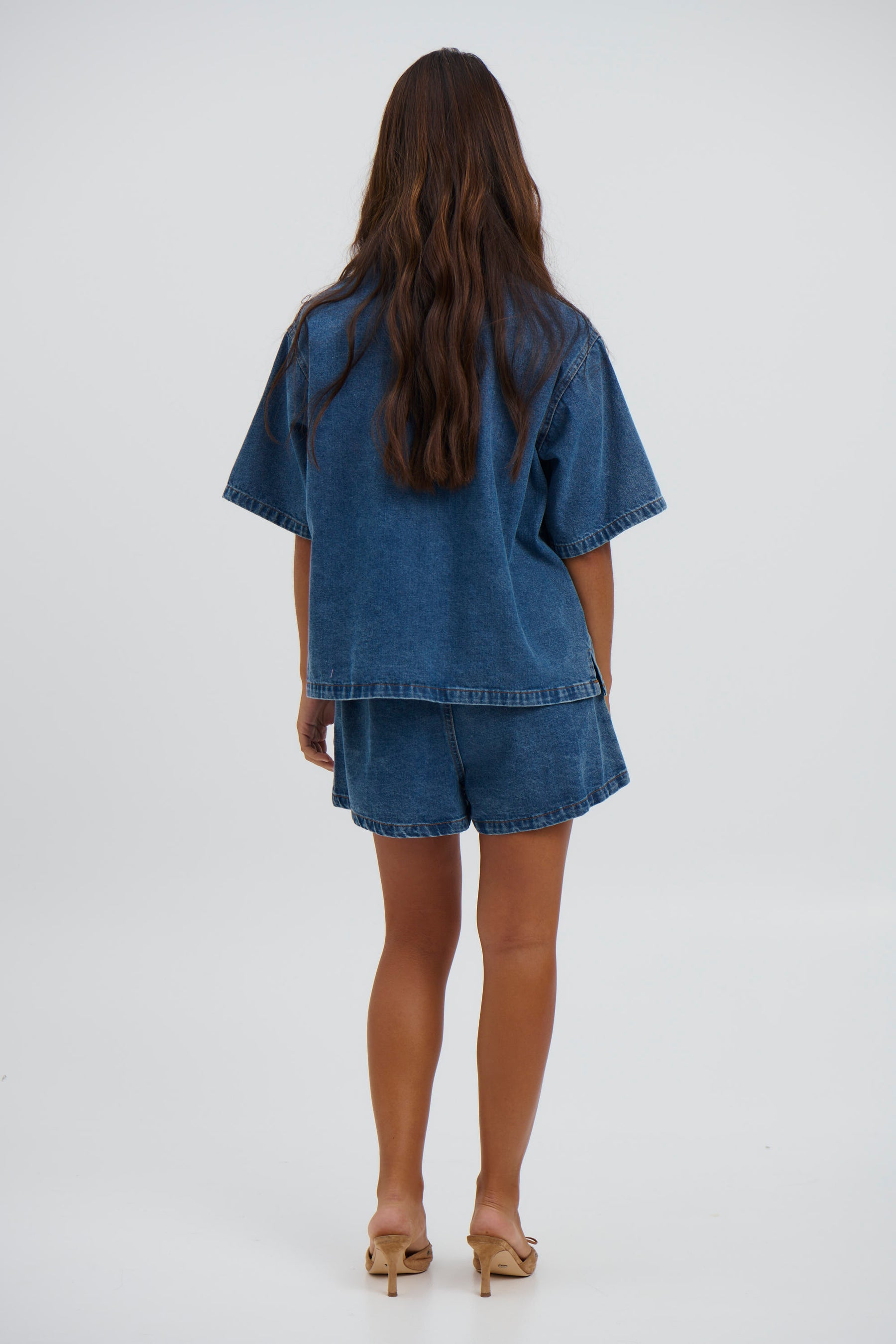 Buy Delaney Denim Set in Dark Blue | Two Piece Outfit