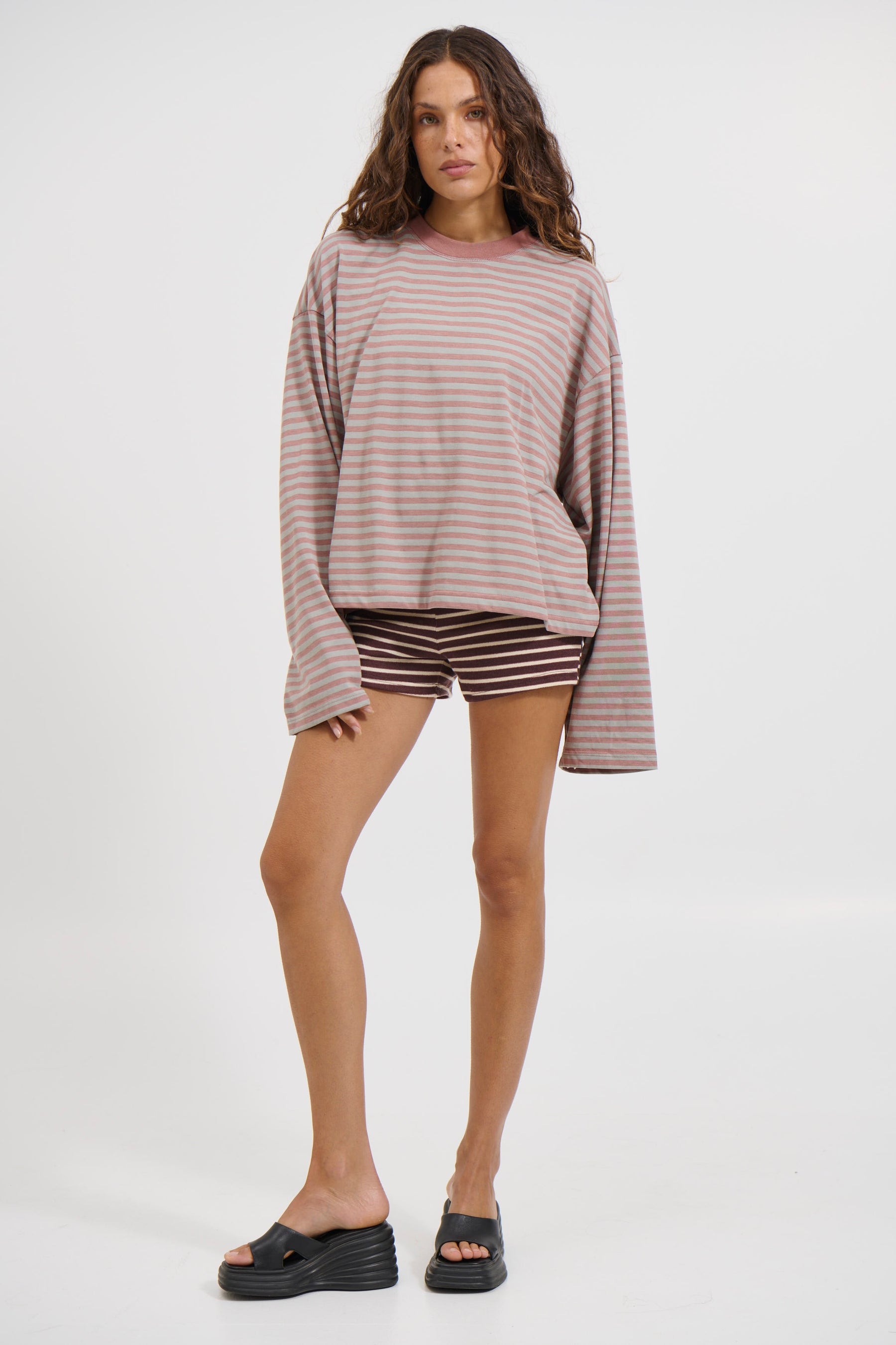 Bloom Long Sleeve Muted Pastels Stripe