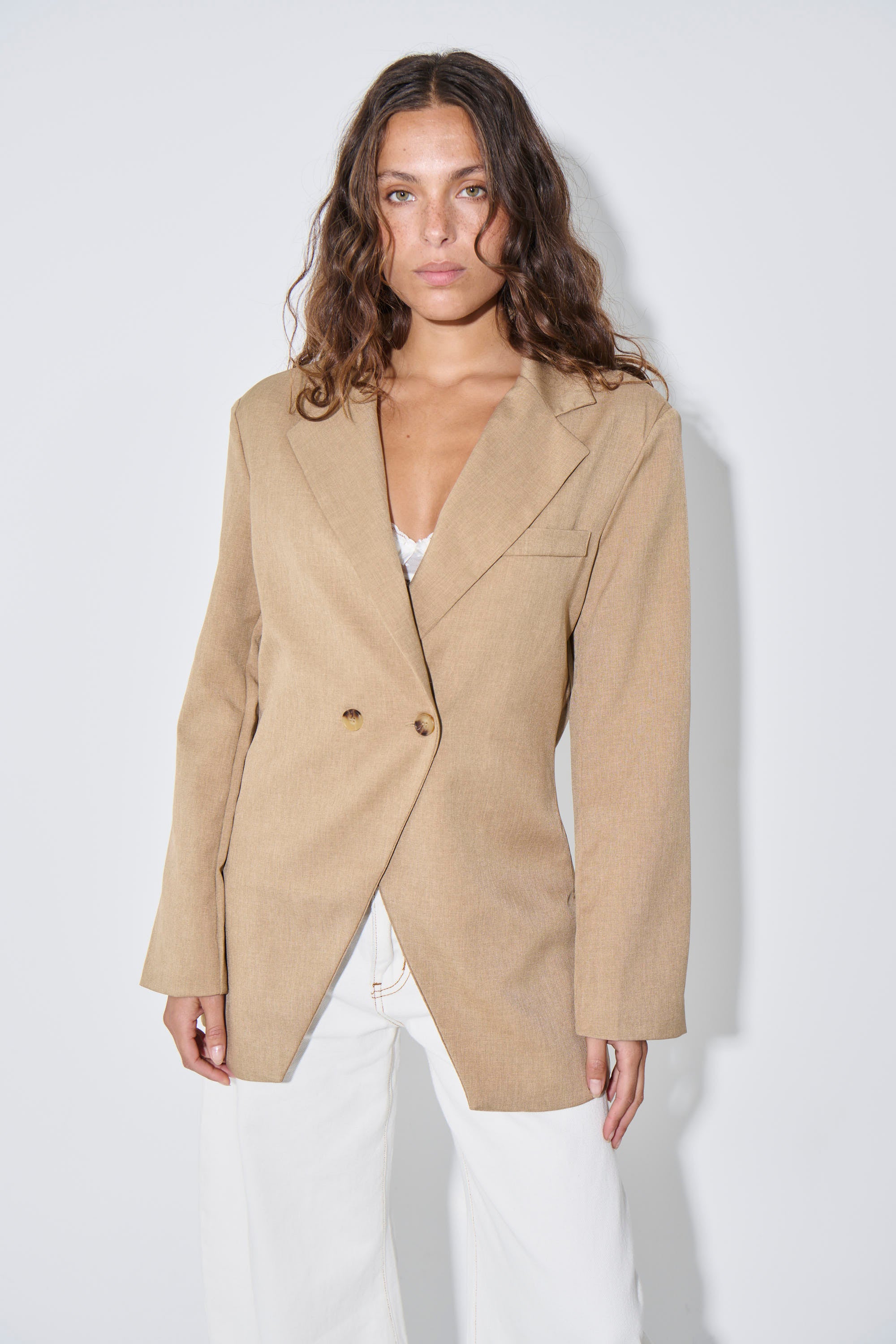 Sophia Blazer Tan - FINAL SALE