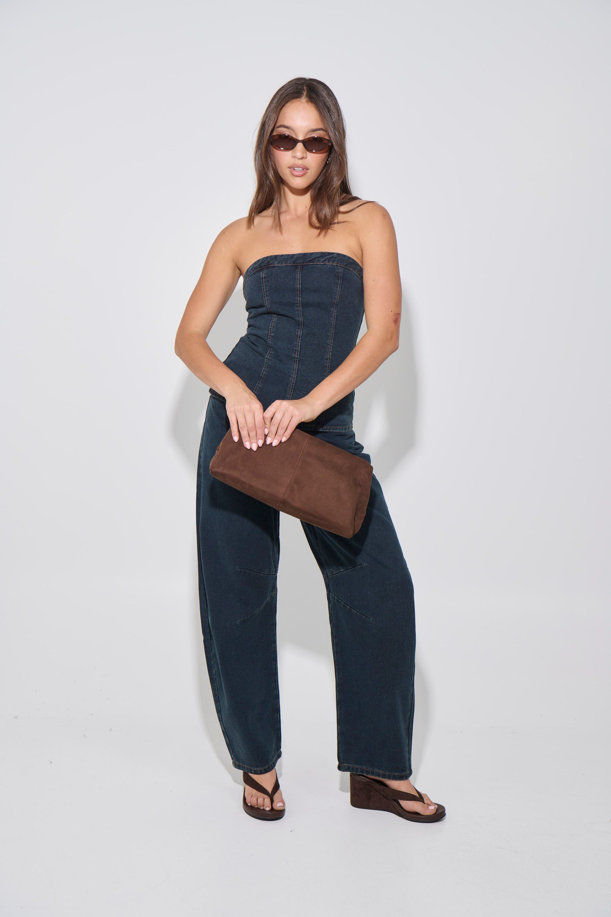 Lex Denim Corset Top Indigo