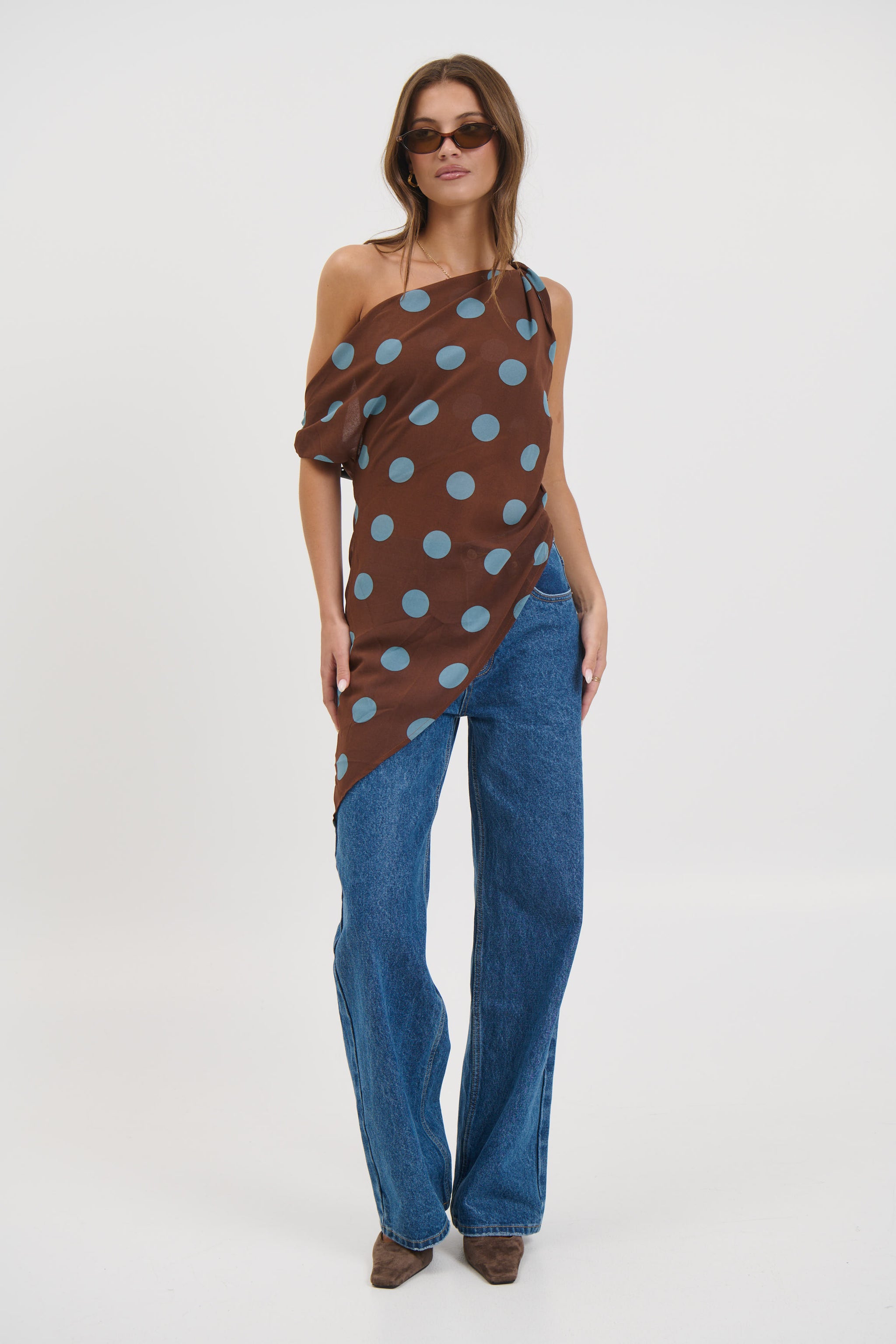 Shay Asymmetrical Top Chocolate - FINAL SALE