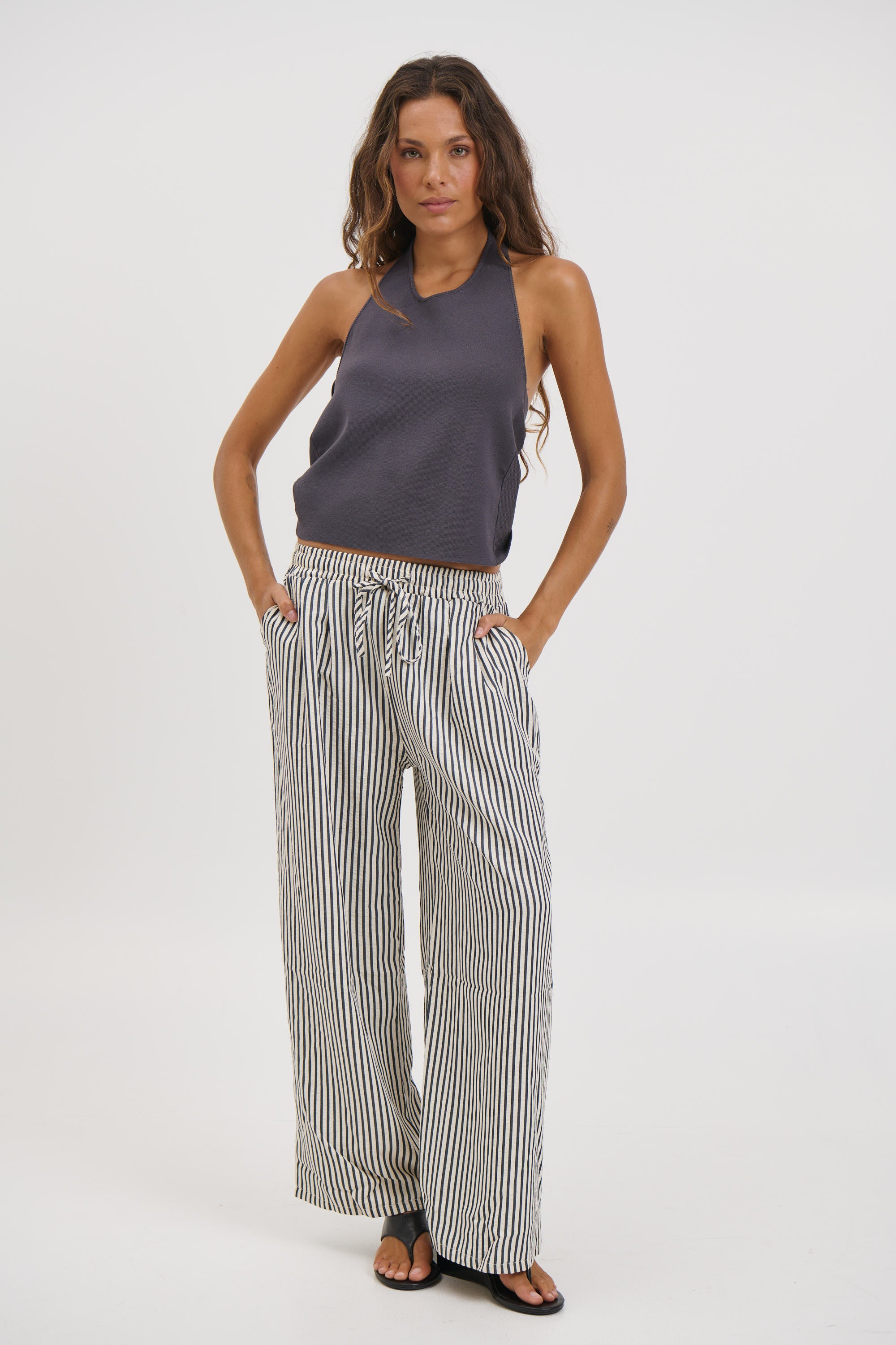 Hazel Pant Black Stripe