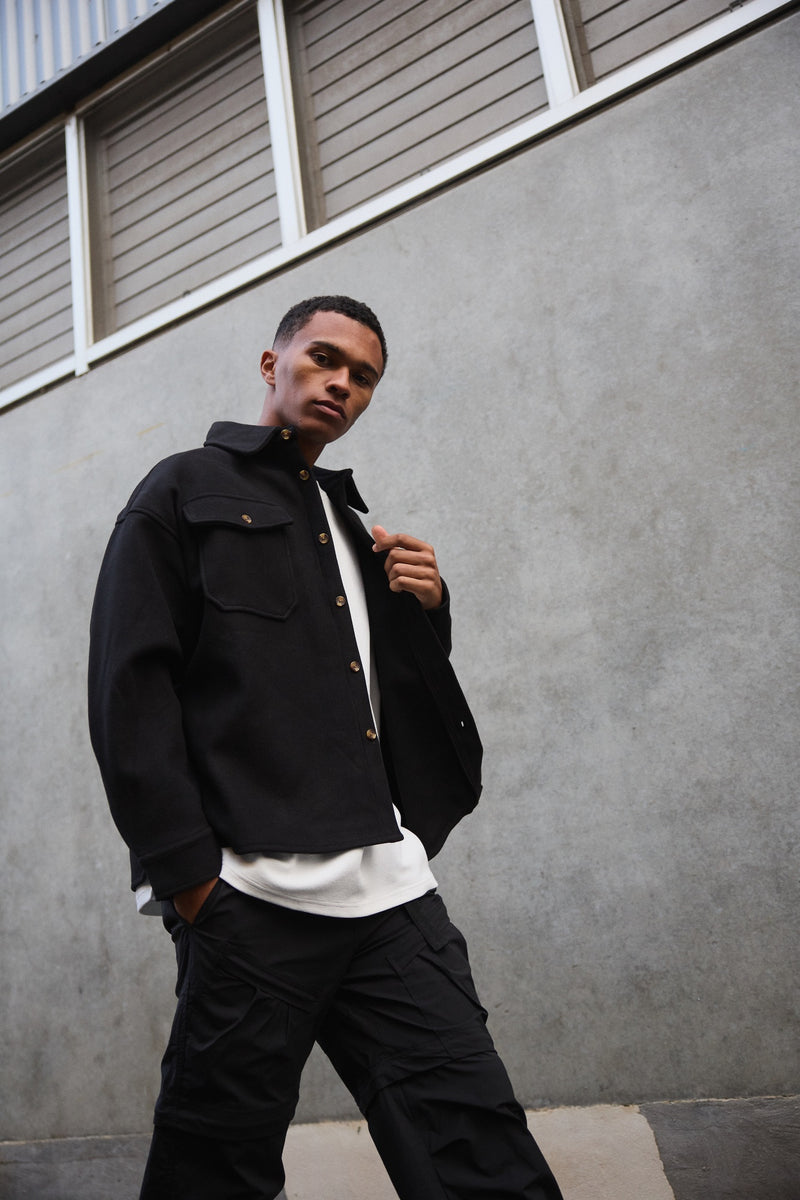 Heavyweight Box Overshirt Black