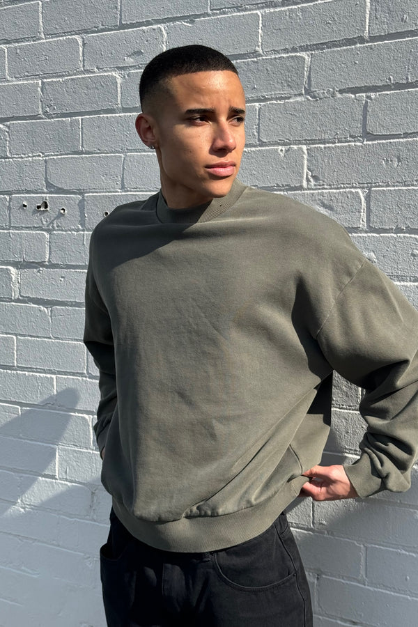Francis Drop Sleeve Sweater Khaki